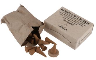 Guru Shop Natural Cones Incense, Nat&uuml;rliche R&auml;ucherkegel - Vanilla, 9x7x3 cm