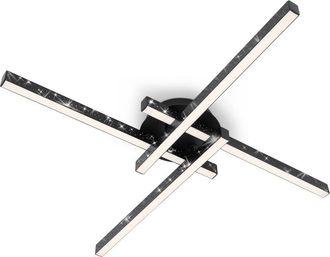 Briloner Leuchten - LED Deckenleuchte mit Glitzereffekt, warmweiße Farbtemperatur, LED Deckenlampe in Schwarz, 21 Watt Wohnzimmerlampe, 600x600x82 mm