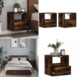 vidaXL Wand-Nachttische 2 Stk. R&auml;uchereiche 40x31x39,5 cm - Vidaxl