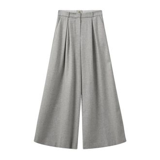 The Garment Luxuri&ouml;se Wollfaltenhose - - Trousers - Damen - Grau - S