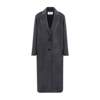 R&oacute;he Langer Mantel aus doppelseitiger Wolle - - Coats - Damen - Grau - M