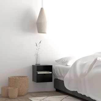 Norrwood home24 Nachtkommode Exmouth 30 x 30 x 25cm Schwarz/Schwarz