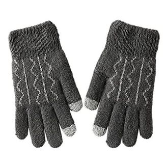Generic Gants de cyclisme dhiver Thermals Plus en tricot pour femme - Isolation par temps froid (gris fonc&eacute;, taille unique)