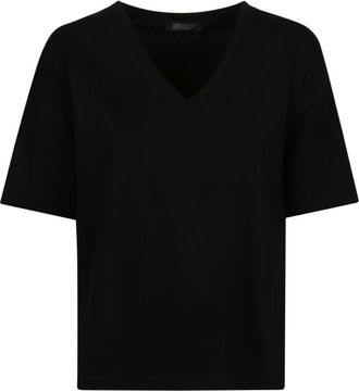 Aragona Femme, Tops, Noir, Taille: 34 FR V Neck T-Shirt