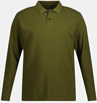 JP1880 Homme Poloshirt, Basic, Langarm, Piqu&eacute;, BIS 8 XL Polo 1/1, Noir, 6XL EU