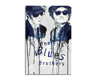 Paul Sinus Art The Blues Brothers 90x 60cm Keilrahmenbild Kunstbild Aquarell Art Wandbild auf Leinwand fertig gerahmt Original Unikat