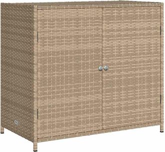 vidaXL Gartenschrank Beige 83x45x76 cm Poly Rattan - Vidaxl