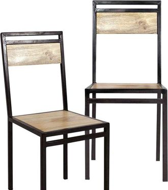 Made In Meubles Made In Meubles - Chaise en bois de manguier New-York (lot de 2)