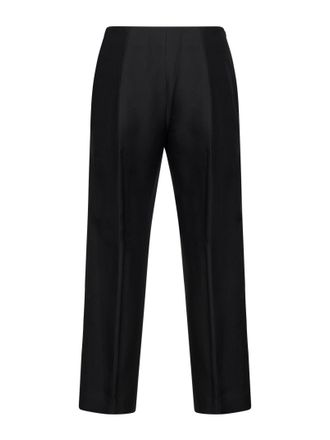 Toteme Womens Slim Evening Trousers Black Wool-Silk