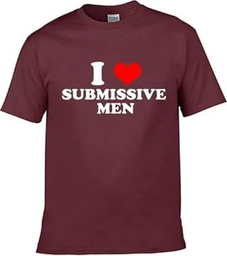 Keephen I Love Submissive Men Things T-Shirt Dr&ocirc;le Lettre Impression 3D Manches Courtes Col Rond Casual Tee Shirts Tops pour Femmes Hommes