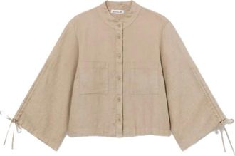 SoSUE Femme, Blouses et Chemises, Beige, Taille: 40/42 FR Mary Linen Blouse