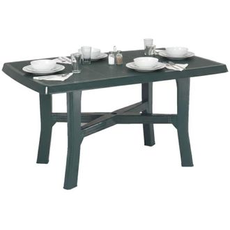 Dmora Dmora Table dext&eacute;rieur rectangulaire, Made in Italy, couleur verte, Dimensions 88 x 72 x 138 cm