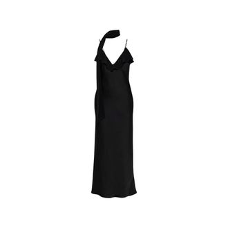 Rotate Rotate Birger Christensen, Femme, Robes, Noir, Taille: 36 FR Robe en satin avec foulard