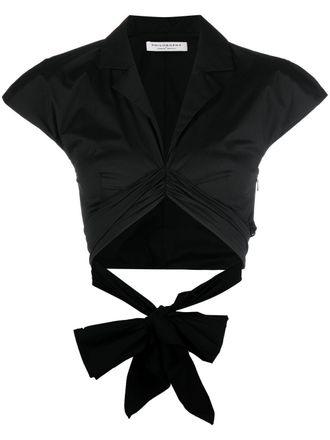 Philosophy di Lorenzo Serafini Cropped-Bluse - Schwarz