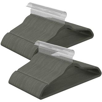 Songmics Kleiderb&uuml;gel Samt, 100er Set, B&uuml;gel, Jackenb&uuml;gel, 41,5 cm breit, Anzugb&uuml;gel, d&uuml;nn, gut belastbar, um 360&deg; drehbarer Haken, f&uuml;r M&auml;ntel, Hemden und Anz&uuml;