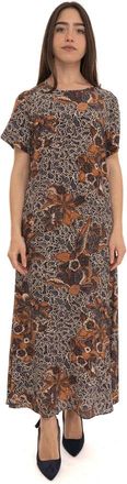 Max Mara Femme, Robes, Multicolore, Taille: 42 FR Short Sleeve Maxi Dress