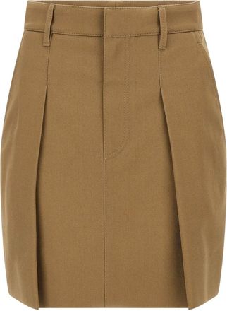 Brunello Cucinelli Midirock mit Falten - Braun