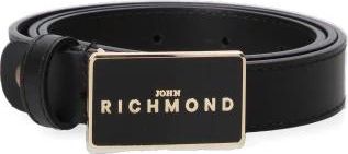 John Richmond Ceinture en cuir avec boucle plaque - Femme - Accessoires - Noir - Taille: 90 CM