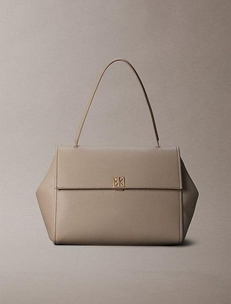 Calvin Klein Satchel-tasche Mit Genarbter Oberfl&auml;che - Desert Taupe - Damen - Einheitsgr&ouml;&szlig;e