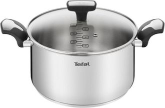 T-fal 24cm kasserolle aus edelstahl + glasdeckel Tefal e3014604