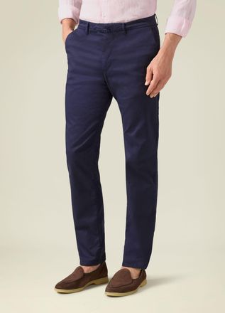 Luca Faloni Leichte Chinos in Dunkelblau aus Whipcord-Baumwolle für Herren