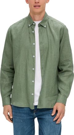 s.Oliver Leinenhemd mit Button-Down-Kragen