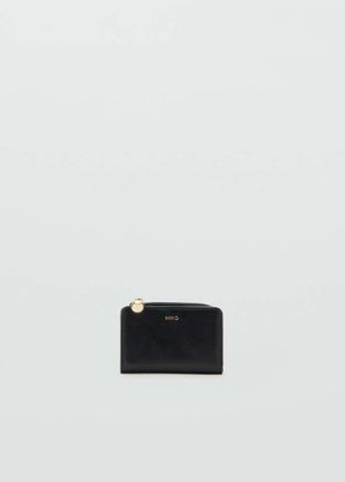 Mango Petit portefeuille avec mini perles noir - Femme - Taille unique - MANGO