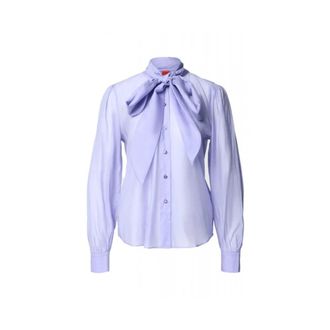 HUGO BOSS Femme, Blouses et Chemises, Violet, Taille: 42 FR Elegant Bow Bluse
