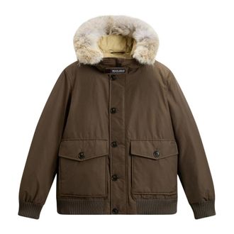 Woolrich Bomber d&eacute;tachable en fourrure polaire - Homme - Vestes - Vert - Taille: S