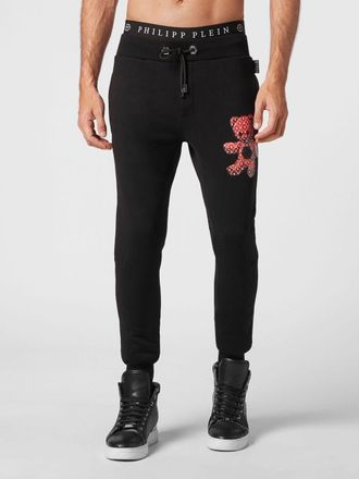 Philipp Plein Pantalon de jogging en jersey &agrave; imprim&eacute; Teddy Bear et taille &agrave; logo