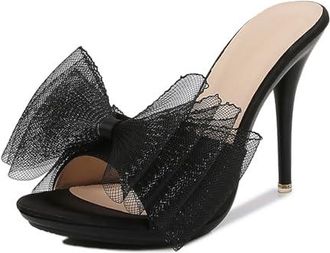 Minitoo Sandales d&eacute;t&eacute; &eacute;l&eacute;gantes &agrave; talons hauts Stiletto pour femme, Tm029 Noir, 38 EU