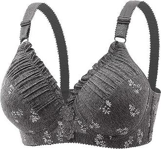 Generic 2026 Soutien-gorge pour femme Soutien-gorge &agrave; fil fin sexy imprim&eacute; floral confortable et respirant pour adolescentes, Noir, 70