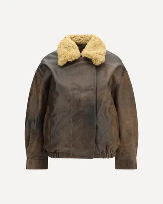 R13 Leather Bomber Jacket Female S