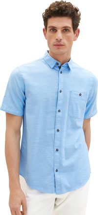 Tom Tailor Herren 1036213 Hemd, 31770 - Blue Herringbone Structure, 3XL