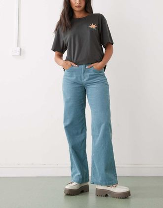 Rvca Coco Cord - Pantalon en velours c&ocirc;tel&eacute; - Brume bleue