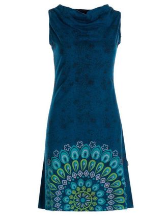vishes Sommerkleid Damen Sommerkleid Armlos Mandala-Kleid Tunika-Kleid T-Shirtkleid Boho, Goa, Hippie Style