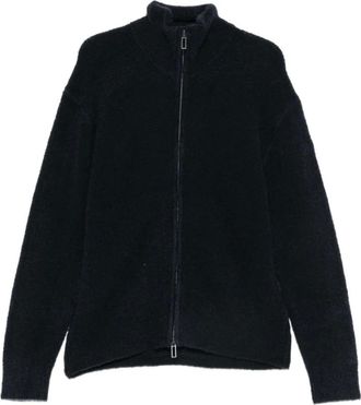 Paolo Pecora Cardigan zipp&eacute; en maille boucl&eacute;e - Homme - Pulls - Bleu - Taille: L