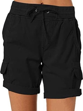 ORANDESIGNE Bermuda Pantalon de Randonnée pour Femme 15cm Short Cargo, Pantalon de Trekking dextérieur léger à séchage Rapide avec Poches pour la Golf Camping Voy