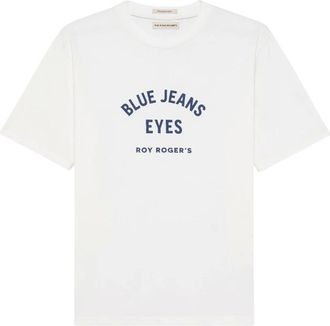 Roy Rogers Femme, Tops, Blanc, Taille: 42 FR T-shirt Pin up R.r.eva Herzigova Jersey