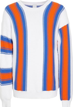 8 by YOOX ORGANIC COTTON KNIT STRIPED JUMPER