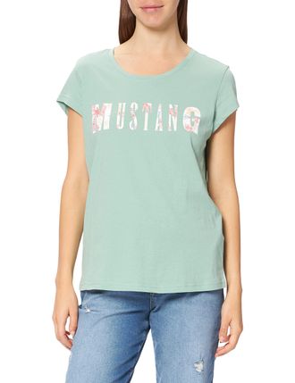 Mustang Jeans Damen Alina C Masked T-Shirt, Hellgrün 6253, XS