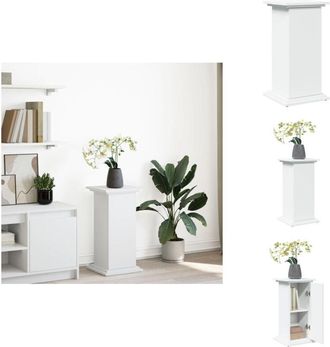 vidaXL Postament mit Stauraum Weiß 31x30x60 cm Holzwerkstoff - Ständer - Blumenständer - Säule - Dekosäule
