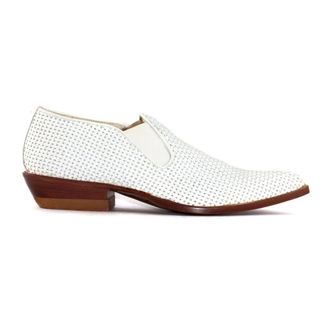 Sonora Wei&szlig;e gewebte Leder Slip-On Stiefel - - Shoes - Damen - Wei&szlig; - 38 EU