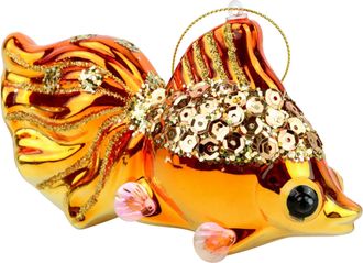 Generic Glaskugel Goldfisch Motivkugel Fisch 12 cm lang Kugeln Anh&auml;nger Glas Christbaumschmuck Christbaumkugeln