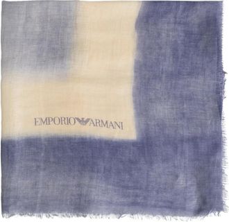 Emporio Armani Femme, Accessoires, Bleu, Taille: ONE Size Foulard Bross&eacute; M&eacute;lange Modal
