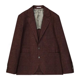 Brunello Cucinelli Tartan Wolljacke - - Jackets - Herren - Rot - M