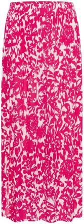 Kaffe Chalk Flower Midi Rock - - Skirts - Damen - Rosa - 3XL