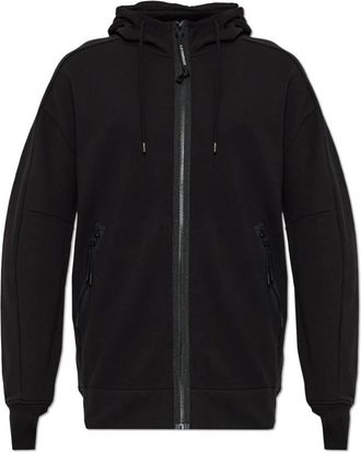 C.P. Company C.p. Company - SweaT-shirt &agrave; capuche Goggle en molleton Diagonal Raised - Homme - Sweatshirts et sweats &agrave; capuche - Noir - Taille: 2XL