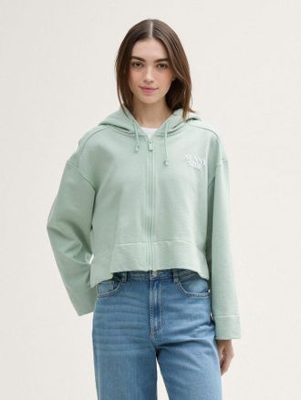 Tom Tailor Sweatjacke Strick & Sweatshirts Oversize Hoodie Sweatjacke mit Print