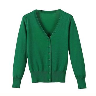 Generic Cardigan court noir en jersey pour femme, manteau de printemps, pull tricot&eacute; mode cor&eacute;enne, vert, Taille 3XL